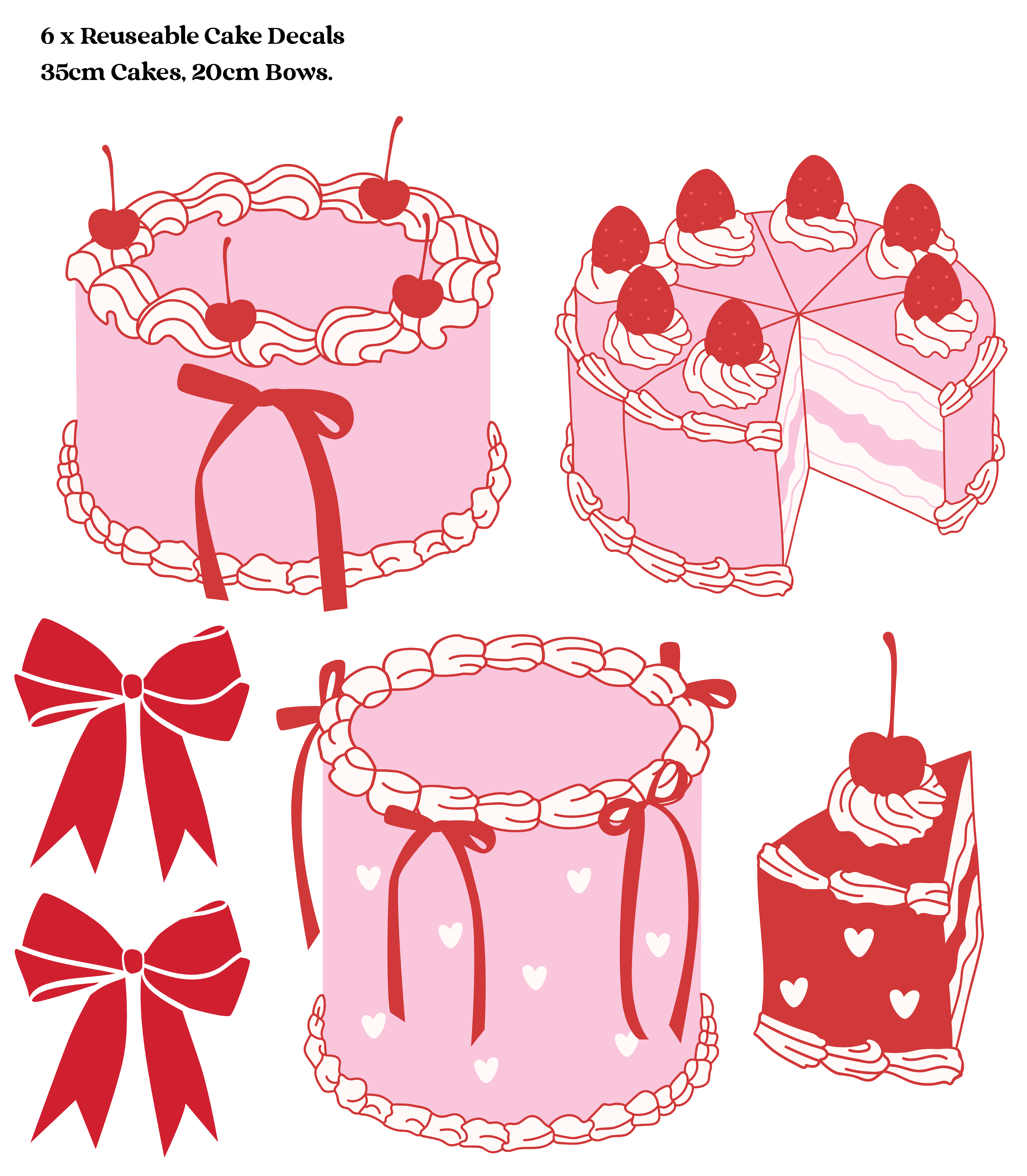 Vintage Cake Stickers | Reusable Decals